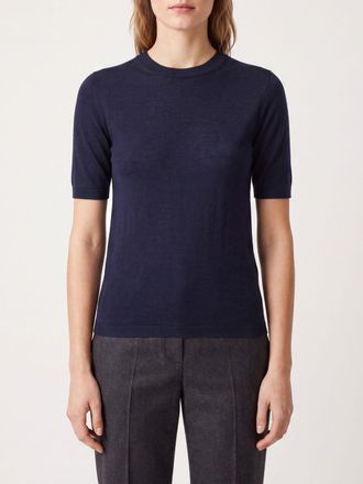 Max Mara Top en maille &agrave; manches courtes en soie et cachemire coupe slim