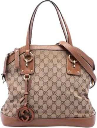 Gucci Pre-owned Vintage Canvas Satchel - - Pre-owned - Damen - Beige - ONE SIZE