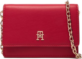 Tommy Hilfiger Handtasche Tommy Hilfiger Th Icon Card Holder W/Chain AW0AW18248 Rot