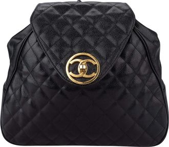 Chanel Crossbody Bags - Chanel Quilted Caviar Leather Chain Backpack - Gr. unisize - in Bunt - f&uuml;r Damen