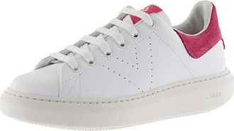 Victoria Basket Basse Milan Effet Cuir & Arrière en Croûte De Cuir & Logo Perforé 1263101 pour Femme Fucsia 38