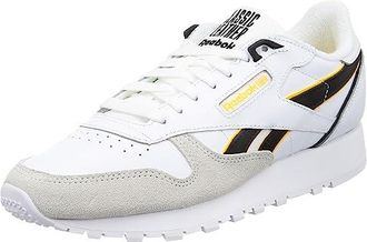 Reebok Mixte Cuir Classique Basket, FTWR Blanc Noir Toujours Jaune, 55 EU