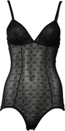 Dolce & Gabbana Womens Black Nylon Stretch Bodysuit Lingerie Underwear 08+pa Clothing