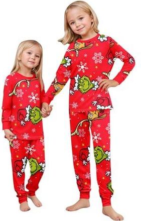 Generic Le Grinch Pyjama Noel Famille De Grinch Adulte Deguisement Coton Bebe Ensembles Couple Enfant Femme Hiver Noël Homme Garcon Vetement Chaud Et Doux Ass