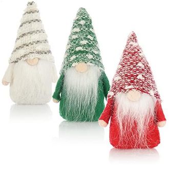 Com-Four 3X Nains de Noël Premium 14cm - Décoration de Noël - Figurine naine dhiver - Objet de décoration - Trolls décoratifs scandinaves - Nain suédois avec B