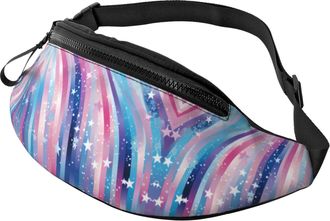 Generic Mode H&uuml;fttaschen Sterne-Print Brusttasche H&uuml;fttaschen G&uuml;rteltasche F&uuml;r Wandern Fitness Camping 14X35Cm