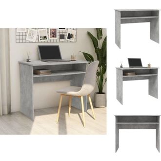 vidaXL Schreibtisch Betongrau 90x50x74 cm Holzwerkstoff - Schreibtisch - Holzwerkstoff Schreibtisch - Moderner Schreibtisch - Grauer Schreibtisch - Kleiner