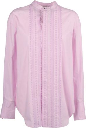 Forte_Forte Femme, Blouses et Chemises, Rose, Taille: 36 FR Les Fleurs Chemise en Popeline Brod&eacute;e