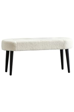 MID.YOU Mid.you Hockerbank, Creme, Metall, Textil, 95x46x38 cm, Esszimmer, Bänke, Sitzbänke