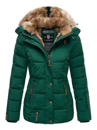 Marikoo Damen Winterjacke Nekoo mit Kunstfellkapuze & Teddy-Innenfutter