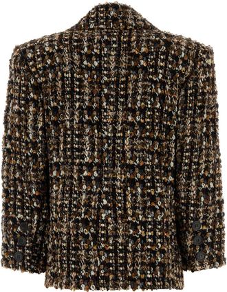 Saint Laurent Womens Multicolor Tweed Blazer Marronnoircraie Giacche E Gilet Jacket