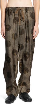 Uma Wang Graphic Polkadot Jacquard Drawstring Pants