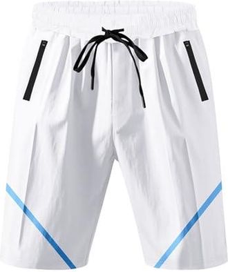 Generic Short de sport chino pour homme, coupe ajust&eacute;e, en coton extensible, pantalon chino, coupe r&eacute;guli&egrave;re, pour homme, adulte, court de course, de randonn&eacute;