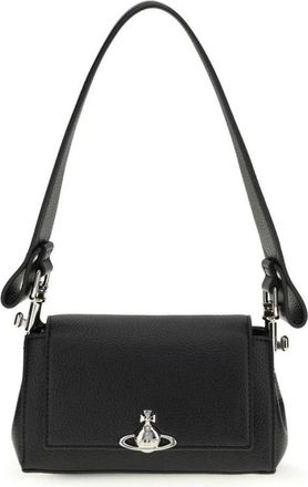 Vivienne Westwood Sac bandouli&egrave;re en cuir avec logo Orb - Femme - Sacs - Noir - Taille: ONE Size