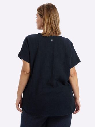 Sheego Klassische Bluse Tunika Kurzarm