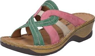 Josef Seibel Femme Sabots Catalonia 01, Dame Mules,Largeur G (Normale),Chaussure dété,Chaussure de Loisir,Slides,Vert (Tanne-Multi),36 EU / 3 UK