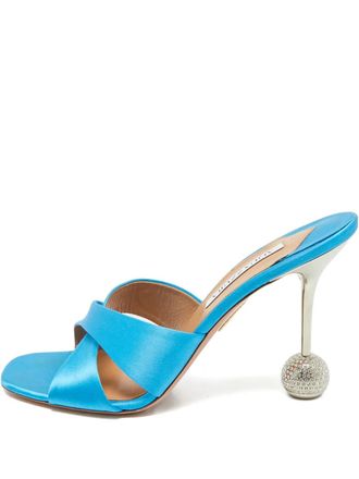 Aquazzura Yes Darling Sandalen mit &uuml;berkreuztem Absatz - Blau