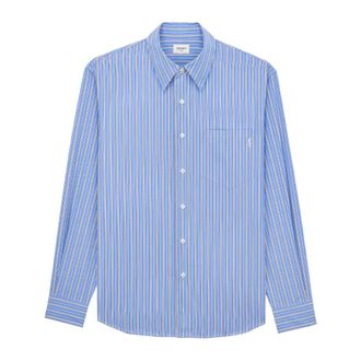 Saint Laurent Cassandre Baumwollhemd - - Shirts - Herren - Blau - L