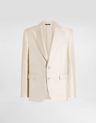 Dolce & Gabbana Sicilia Light Single-breasted Silk Twill Jacket - Mann Anzüge Und Blazer Beige 52