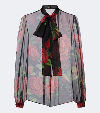 Dolce & Gabbana Schluppenbluse aus Seidenchiffon