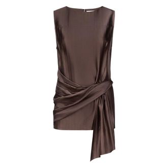 Loulou Studio Fonda Asymmetrisches Drapier-Top - - Tops - Damen - Braun - M