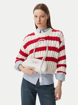 Tommy Jeans Handtasche Tjw Bold Shoulder Bag AW0AW18787 Wei&szlig;