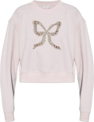 LoveShackFancy sweat à détail de noeud - Rose