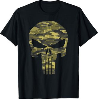 MARVEL The Punisher Camo Skull Symbol Graphic T-Shirt