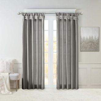 Madison Park Emilia Einzelvorhang aus Kunstseide mit Sichtschutzfutter, DIY Twist Tab Top, Fenstervorhang für Wohnzimmer, Schlafzimmer und Wohnheim, 274 cm L x 127