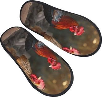 Generic Chaussons Coq Et Poulet Lavables Chaussons Maison Portative Pantoufles Pour Chambre Hiver DIntérieur M