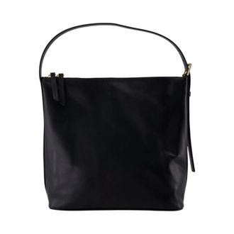 A.P.C. A.p.c., Femme, Sacs, Noir, Taille: ONE Size Sac &agrave; bandouli&egrave;re en cuir noir avec poign&eacute;e sup&eacute;rieure