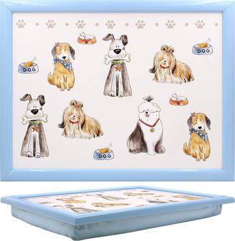 Lesser & Pavey The Leonardo Collection Faithful Friends Knietablett mit Sitzsack zum Servieren von Gerichten, schöne Knietabletts zum Essen auf dem Schoß zum Abendes