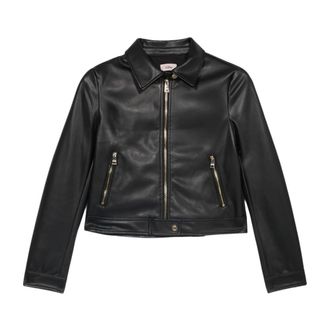 Oltre Kurze Jacke mit Rei&szlig;verschluss und Kn&ouml;pfen - - Jackets - Damen - Schwarzk - XL