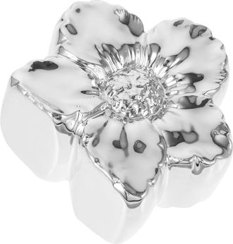 DOITOOL Keramikvase in Blumenform Silber Dekorative Blumenvase f&uuml;r Trocken Frischblumen Stilvolle Tischdekoration f&uuml;r Wohnzimmer B&uuml;ro und Moderne Wohnr&auml;ume