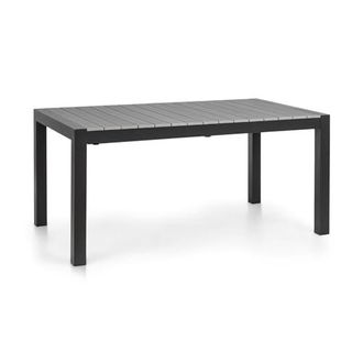 Blumfeldt Menorca Expand - Table de Jardin, Extensible, Imitation Aluminium/Bois synthétique, revêtement par Poudre, Pieds réglables, Surface de Table Max. : 21