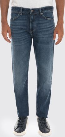 HUGO BOSS Jean tapered fit en denim de coton &agrave; 5 poches avec passants