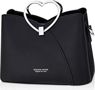 Nicole & Doris Sac à Main pour Femmes Sac à Poignée Supérieure Sac de Messager en Cuir PU Sac à Bandoulière de Mode Sac Cabas Mignon Noir