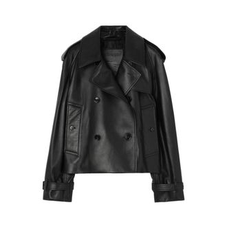 Burberry Cropped Mayfair Trenchjacke aus Leder - - Jackets - Damen - Schwarzk - XS