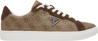Guess Homme, Chaussures, Brun, Taille: 43 EU Todi Leather-Blend Baskets