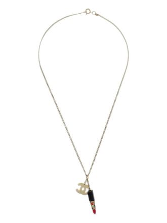Chanel collier à pendentif rouge à lèvres (2004) - Métallisé