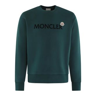 Moncler Homme, Sweatshirts et sweats &agrave; capuche, Vert, Taille: L Veste Flocked and Printed Logo Vert