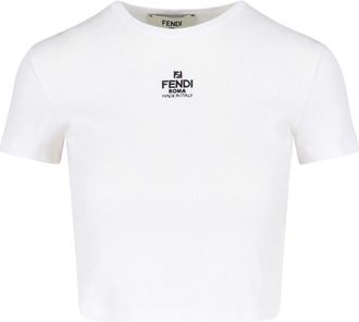 Fendi Logo Crop T-Shirt