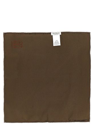 Brunello Cucinelli Silk Twill Double-Face Scarf - Rust