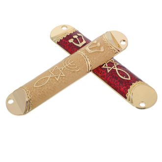 NUOBESTY 2 St&uuml;ck 2 St&uuml;ck Handgefertigte T&uuml;rrolle aus Metall Dekoratives Etui in Rot und Gold Spirituelle T&uuml;rrolle f&uuml;r J&uuml;dische Heimsegnung und Chanukka Dekorat