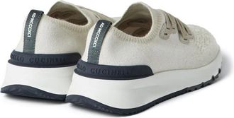 Brunello Cucinelli Perforated Cotton-Blend Sneakers - White
