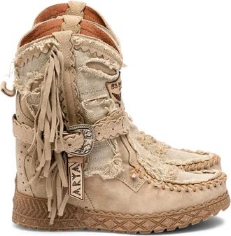 El Vaquero Femme, Chaussures, Beige, Taille: 38 EU Arya Wedge Moccasin Boot