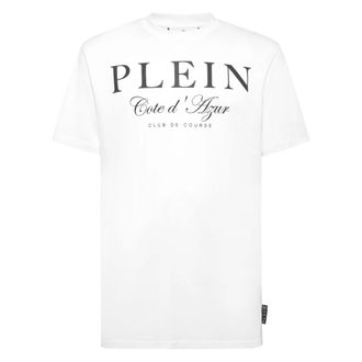 Philipp Plein Homme, Tops, Blanc, Taille: 4XL T-Shirt Col Rond