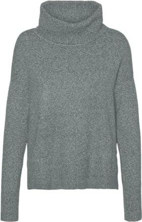 Vero Moda Vmdoffy Ls Cowlneck Blouse GA Noos Pull en Tricot, Vert baume-Détails : mélangé, XXL Femme