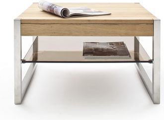 Möbelando Couchtisch Migel aus Massivholz in Eiche. Abmessungen (BxHxT) 65x38x65 cm