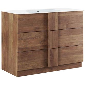 Altobuy Meuble Vasque 82cm 3 tiroirs aspect bois finition Mercure - ZEUS